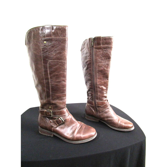 Marc Fisher | Shoes | Euc Marc Fisher Artful Brown Leather Knee High ...